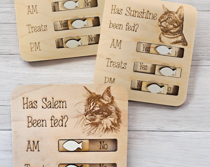 Petsonalised Pet Food Tracker Magnet, Cat Feeder Reminder, Has the Cat ...