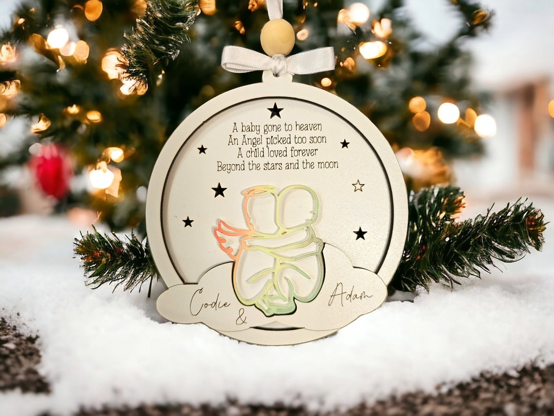 Personalised Angel Twin Memorial Hanging Decoration, Twin Memorial ...