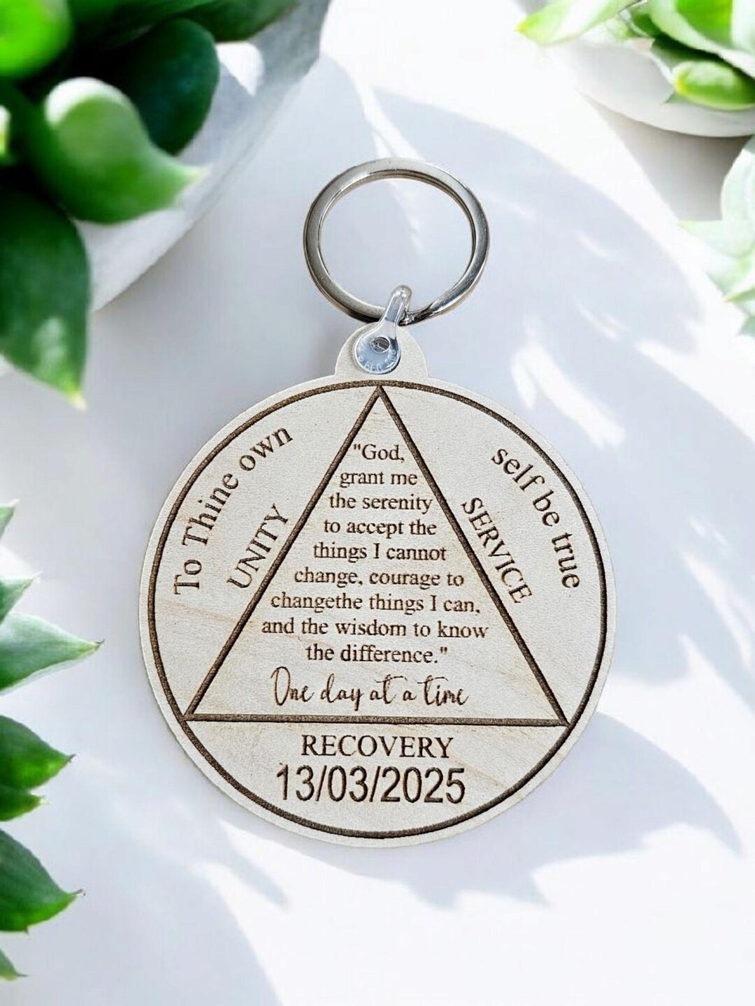 Personalised Recovery Keyring, Recovery Personalized Serenity Prayer ...