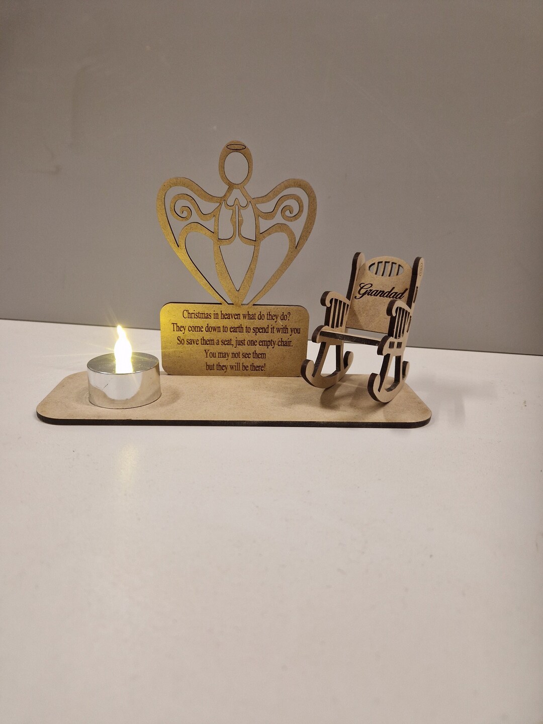 Laser Cut Memorial Chair With Angel: Remembrance Gift - Etsy