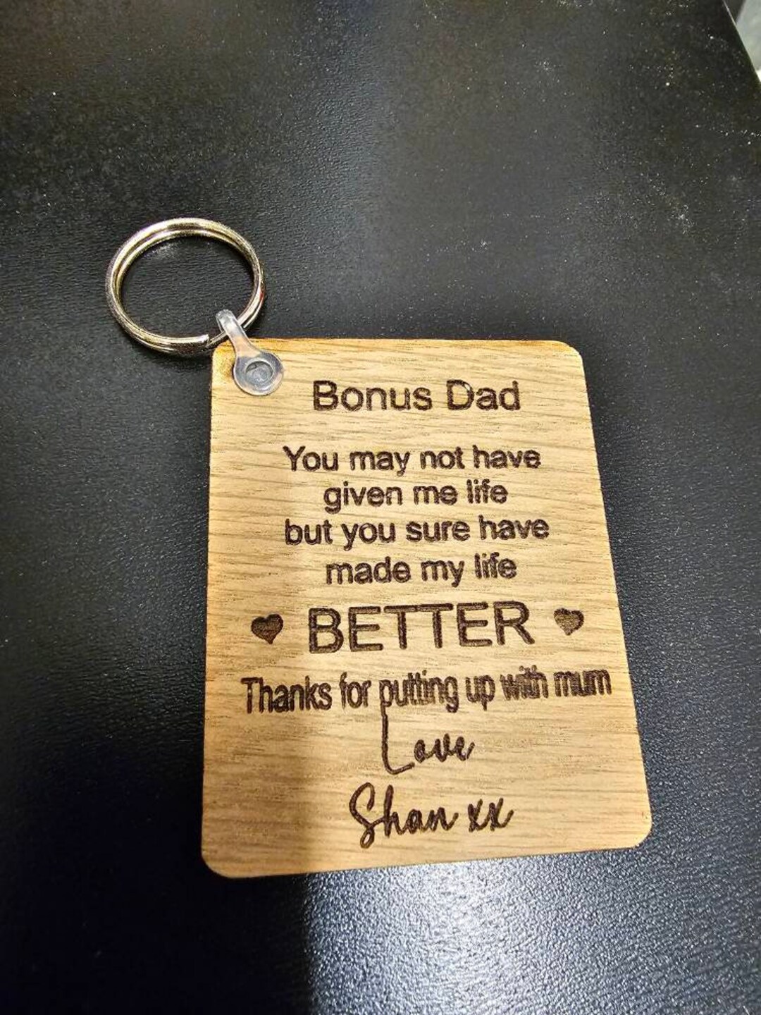 Personalised Bonus Dad Keyring, Stepdad Gift, Personalised Gift ...