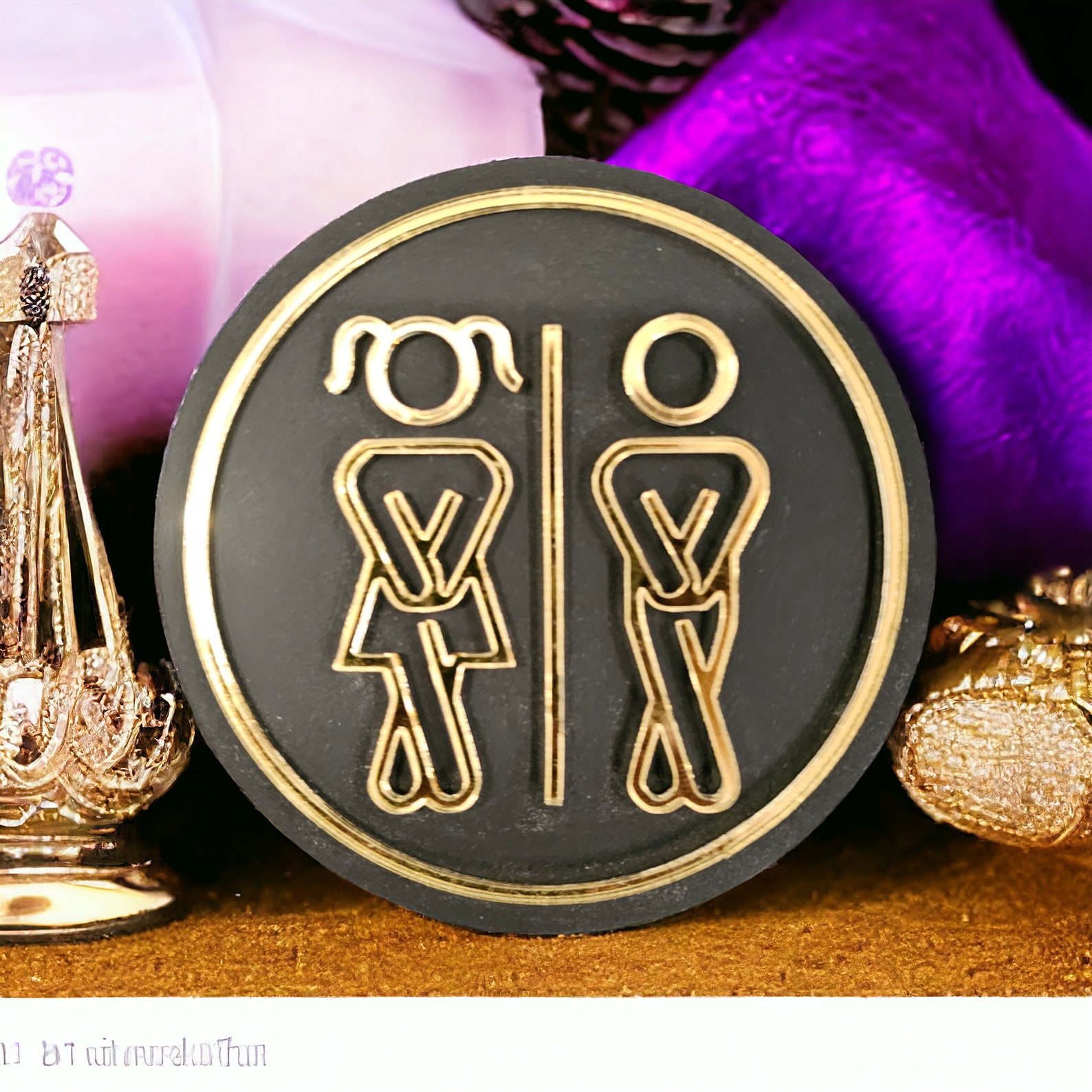 Mini Bathroom Sign, Restroom Sign, Acrylic Sign, Salon Sign, Business ...