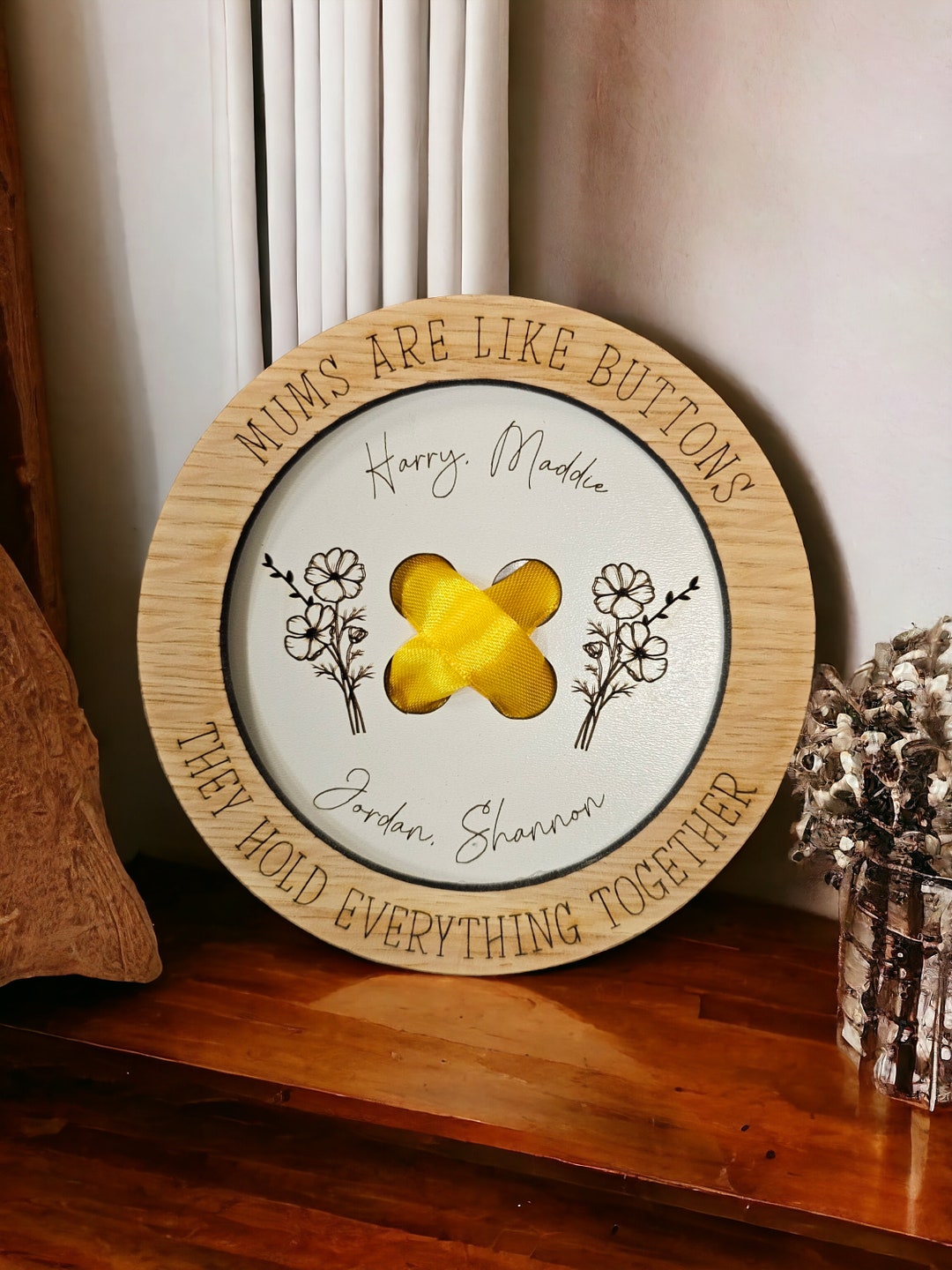Personalised Mums Are Like Buttons Plaque, Mam, Nan, Mothers Day Gift ...