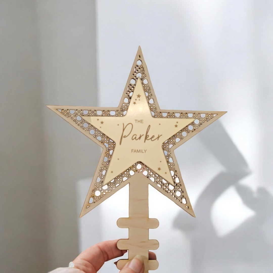Personalised Christmas Tree Topper, Family Name Tree Topper, Custom ...