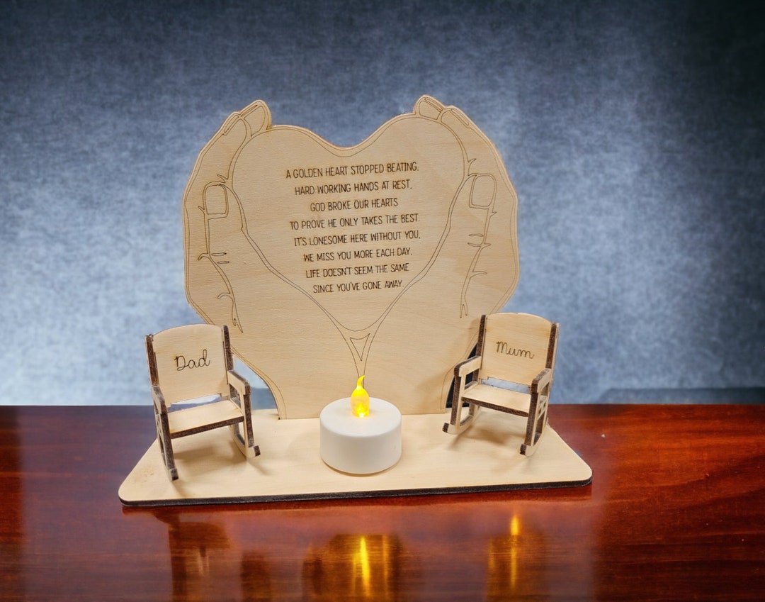Personalized Maple Memorial Plaque With Chairs & Pet Bed - Etsy