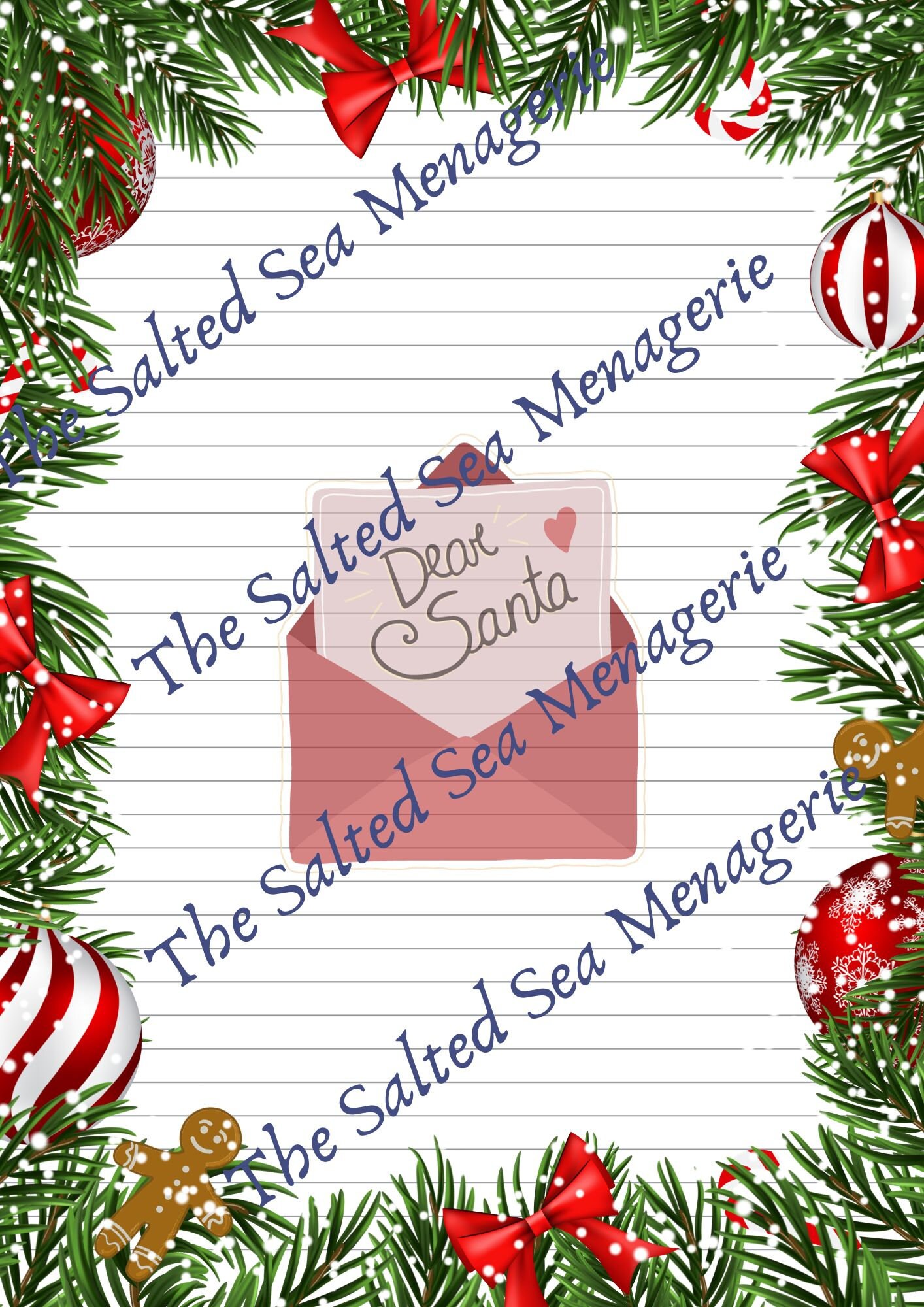 Dear Santa Blank Letter - Etsy