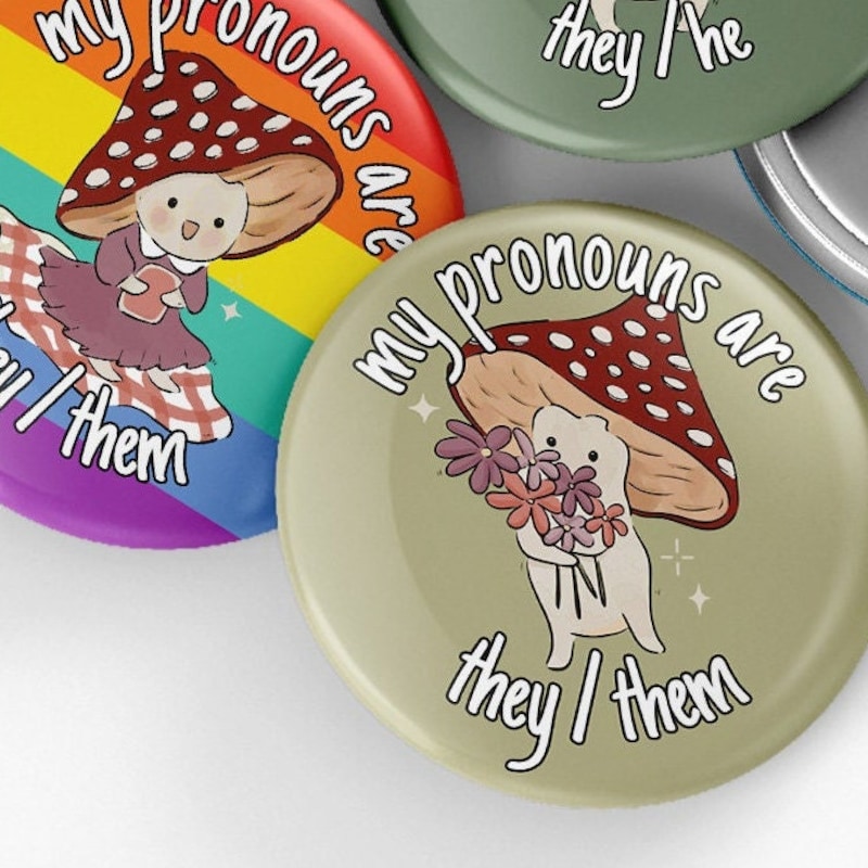 Pronoun Pins - Etsy