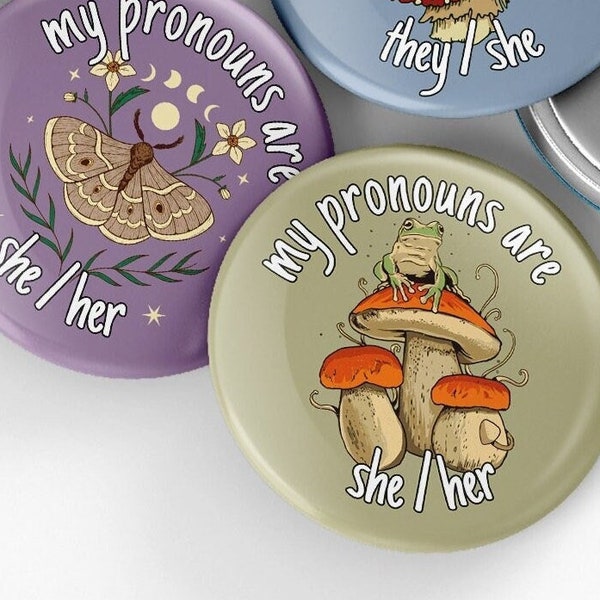 Pronoun Pins - Etsy