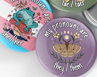 Pronoun Pin Custom - Etsy