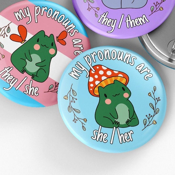 Pronoun Pins - Etsy