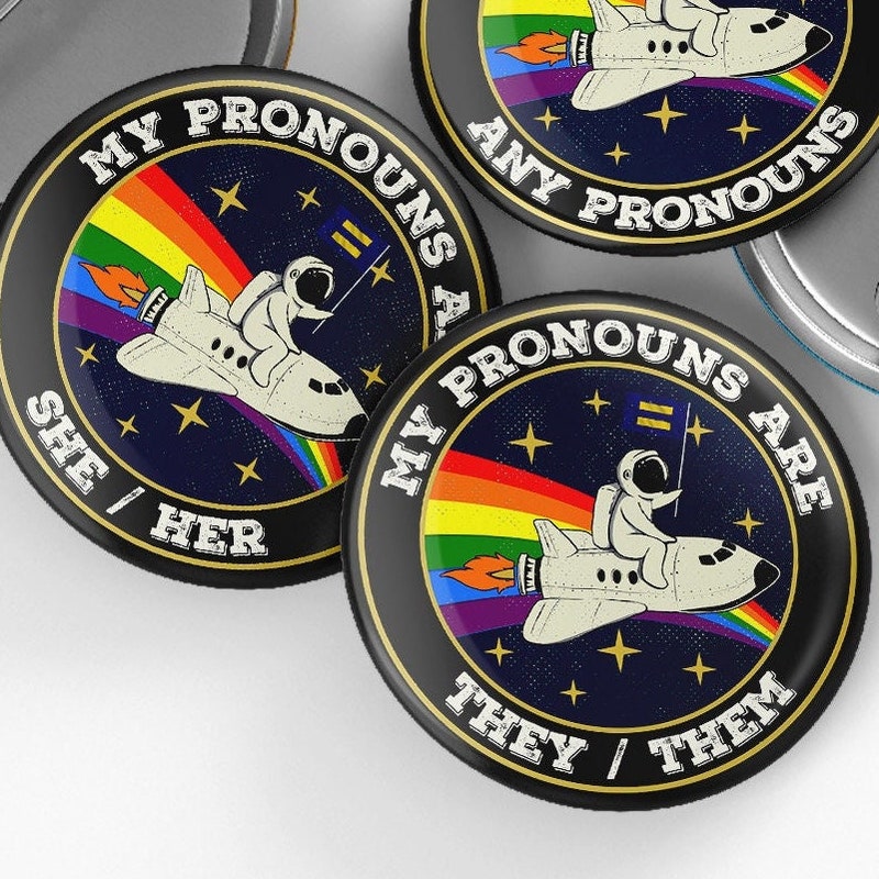 Pronoun Pins - Etsy