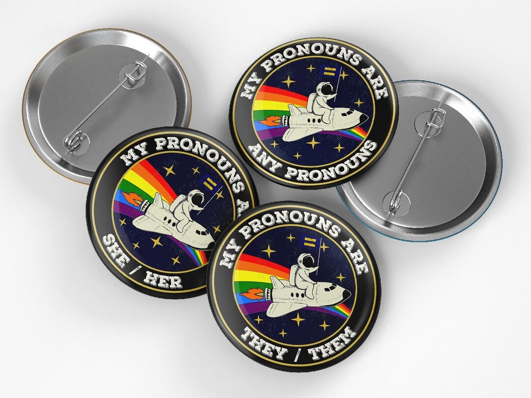 Custom Pronoun Pin Button Badge Personalized Pronoun Pin They Them She ...