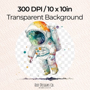 Baby Astronaut Spcae Watercolor Png Clipart Bundle - Etsy