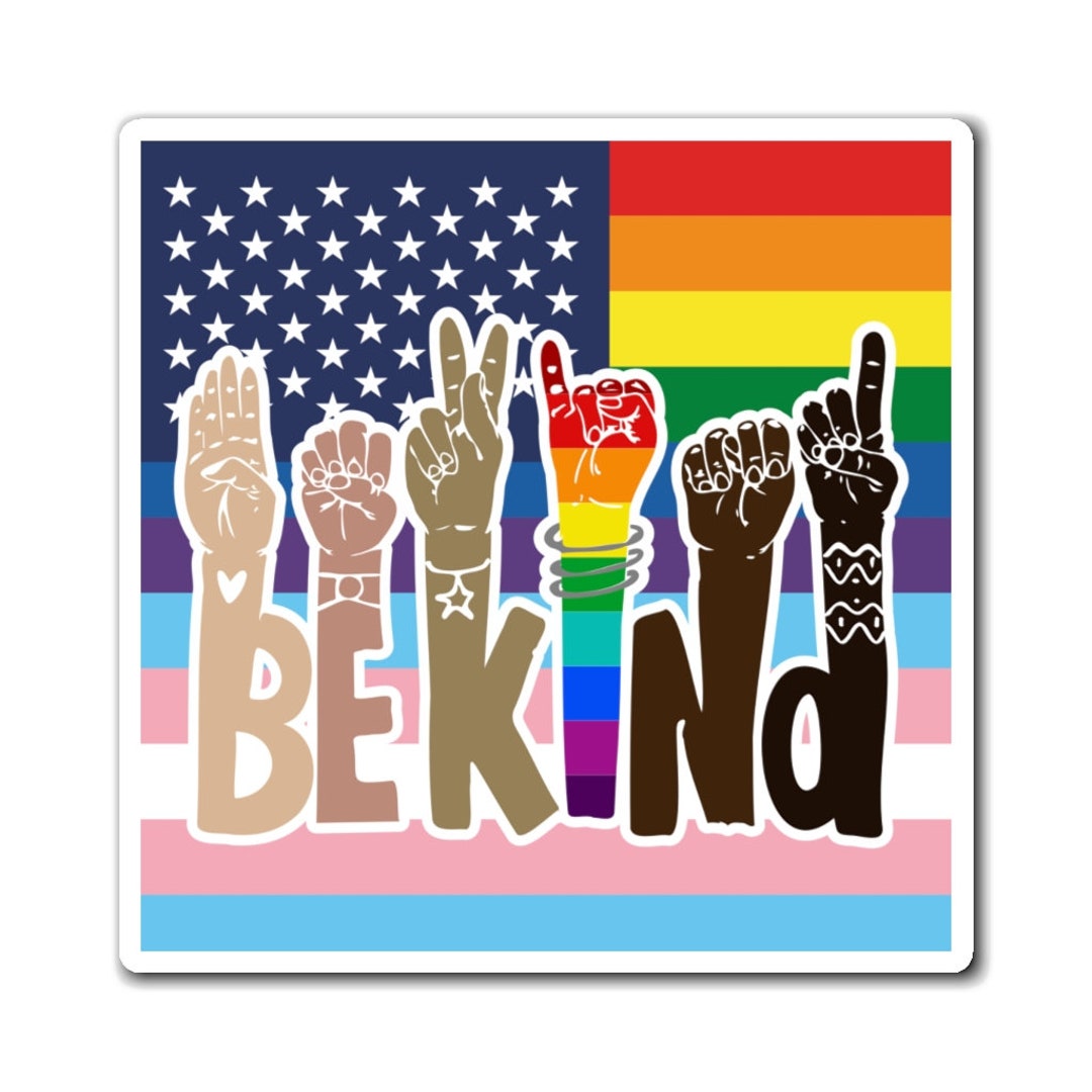 LGBTQ+ Pride BLM Car Decal Magnet Sticker - Be Kind Equality Magnetic ...