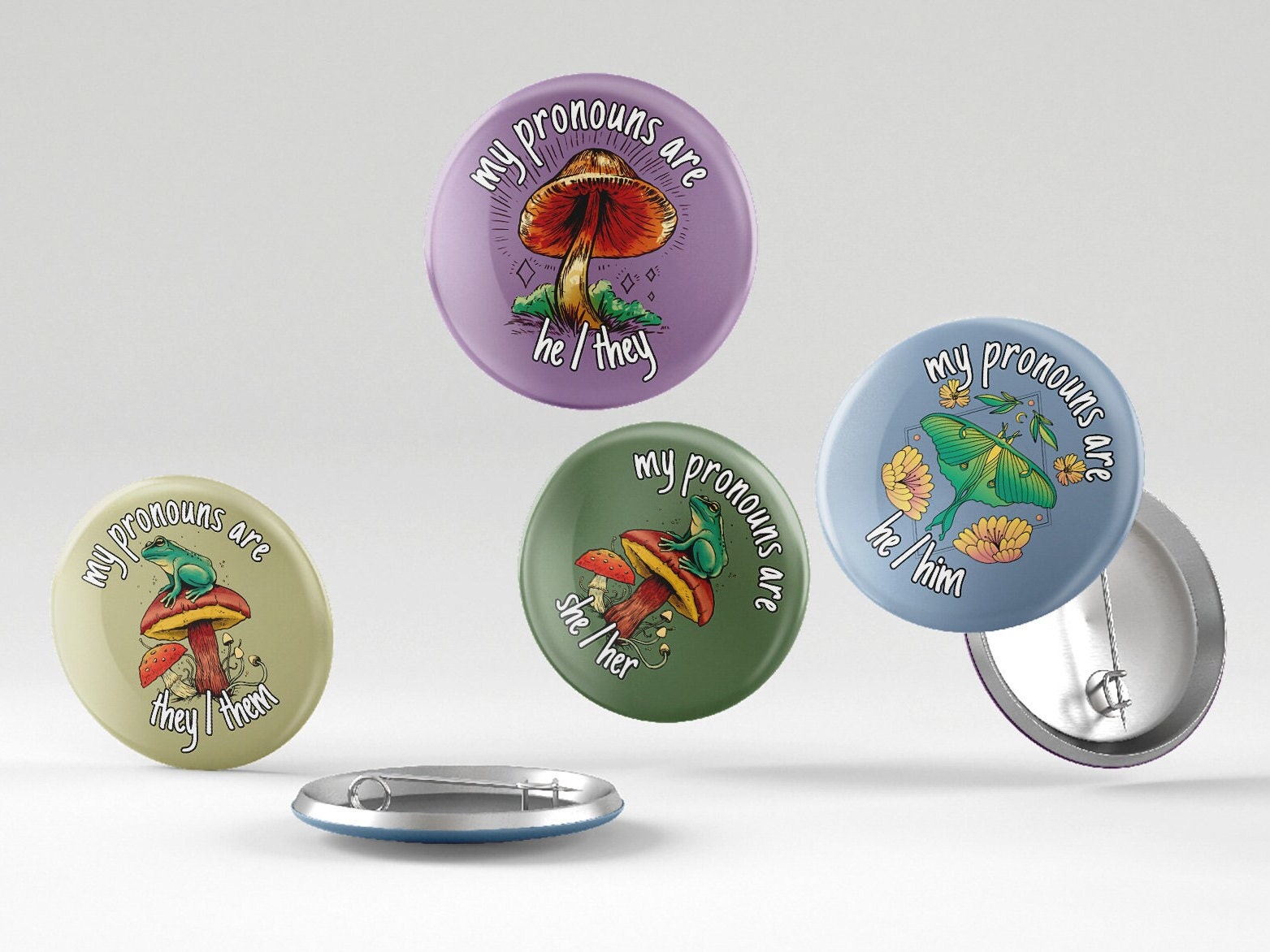 Custom Pronoun Pin They Them Pin They She She Her Pin | Etsy