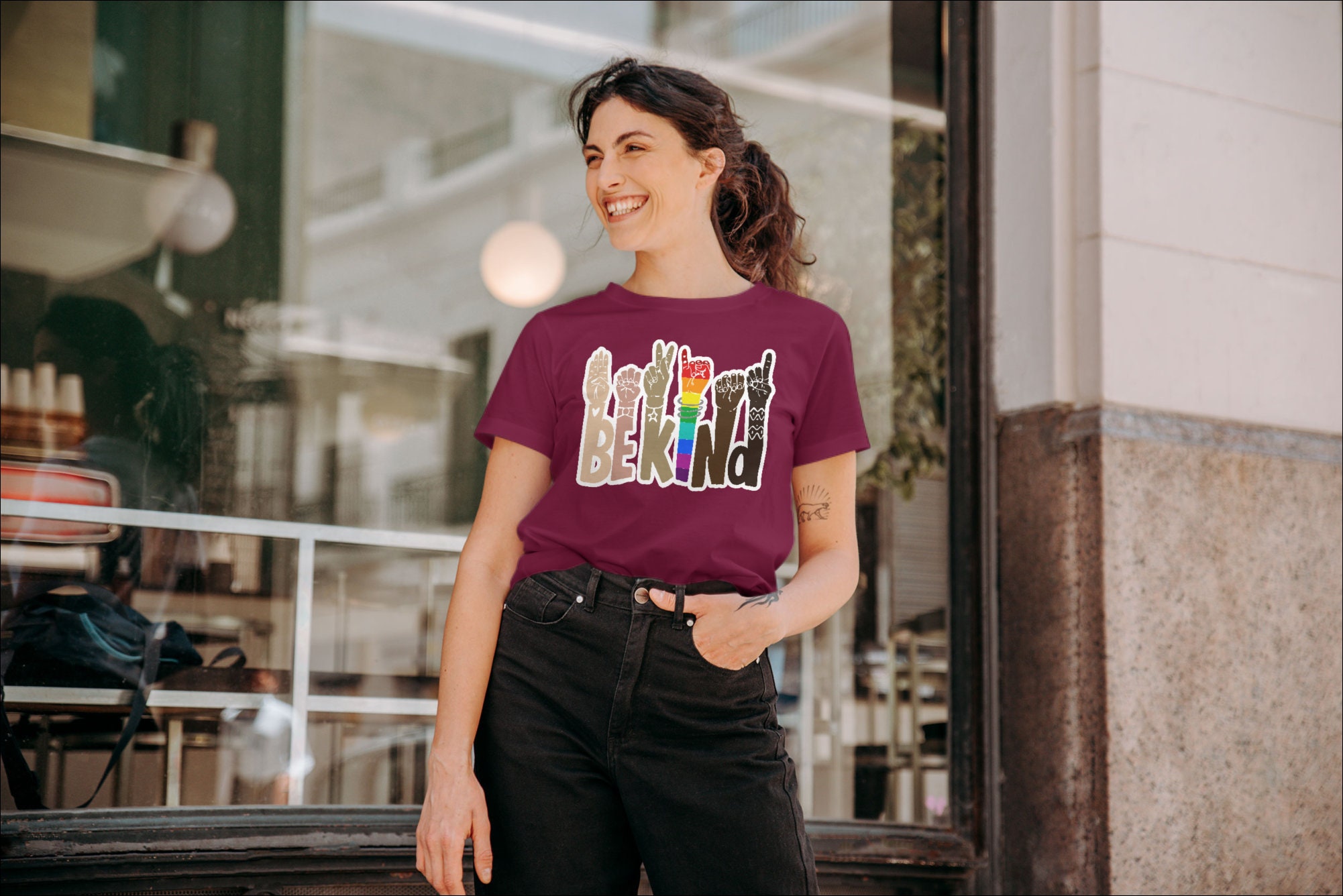 Be Kind LGBT BLM Sign Language Kindness Shirt Gay Pride | Etsy