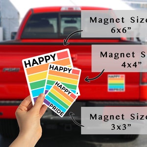 Happy Pride Car Magnet Bumper Sticker Lgbtq Decal FREE SHIPPING USA - Etsy