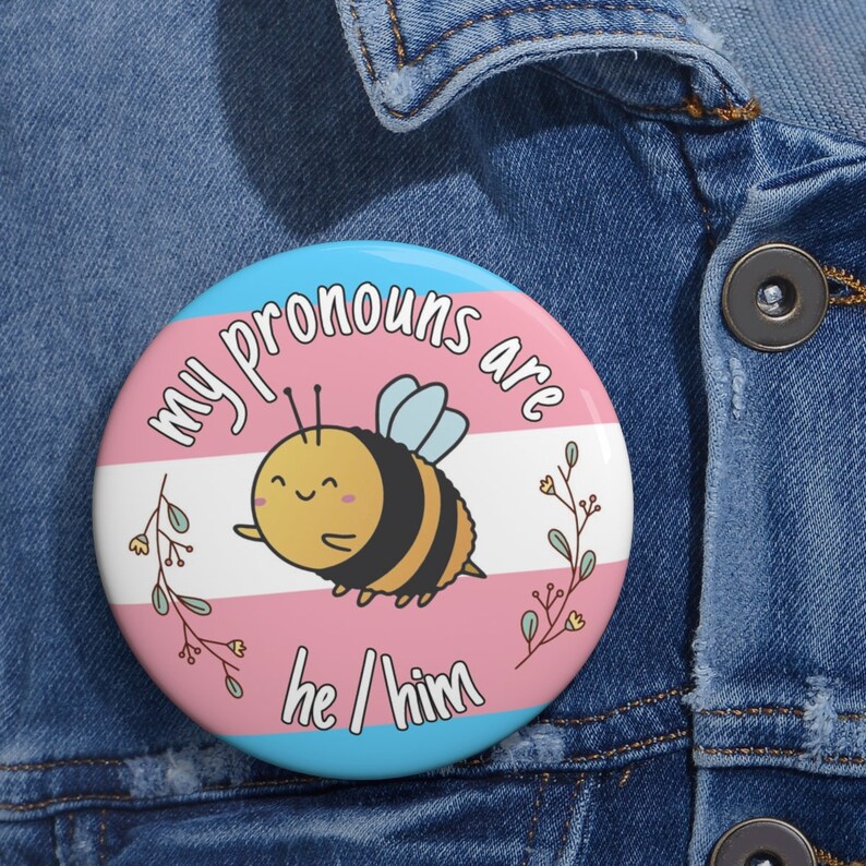 Custom Pronoun Pin Badge They Them Pin He Him Pin She - Etsy