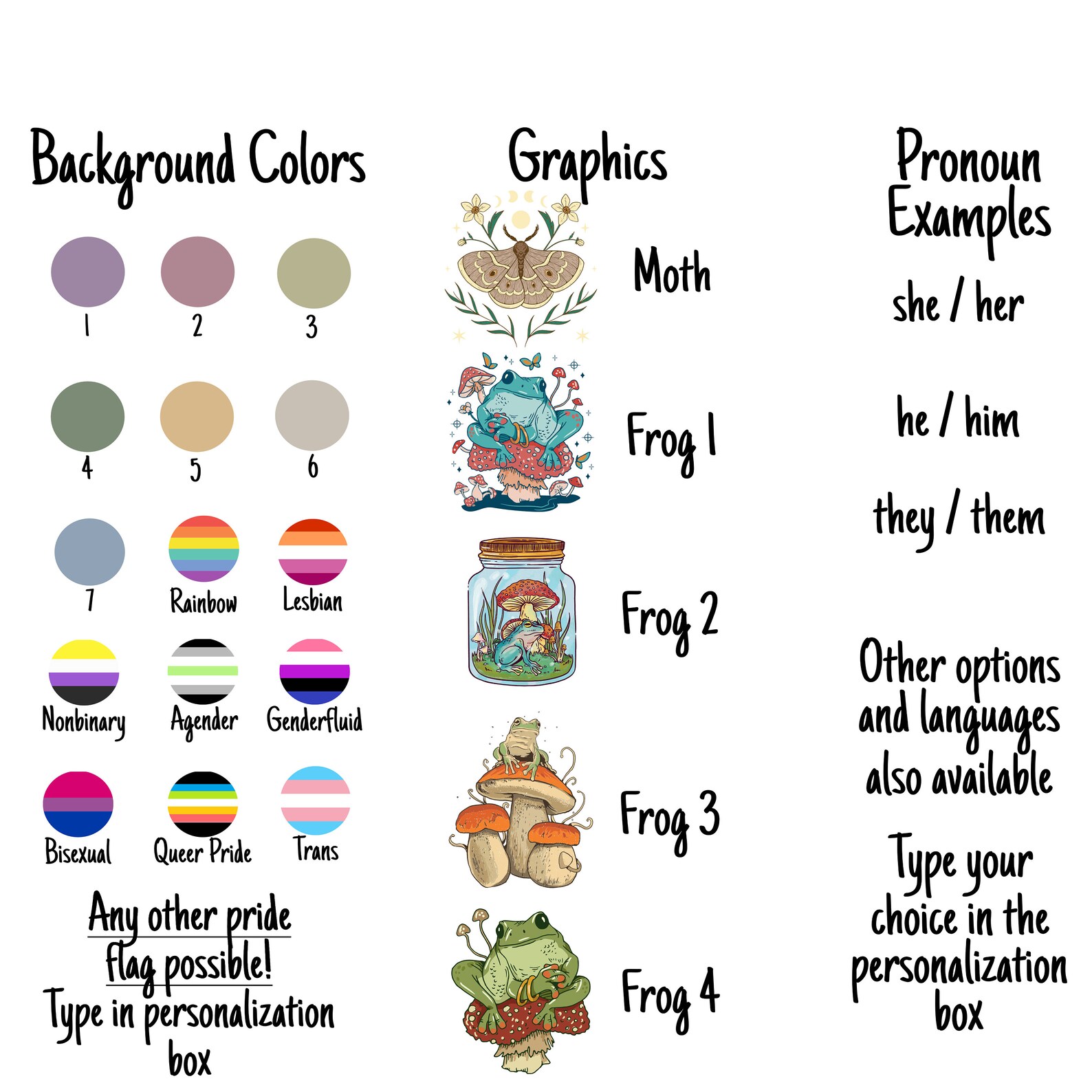 Custom Pronoun Pin Button Badge Personalizeable Pronoun Pin - Etsy