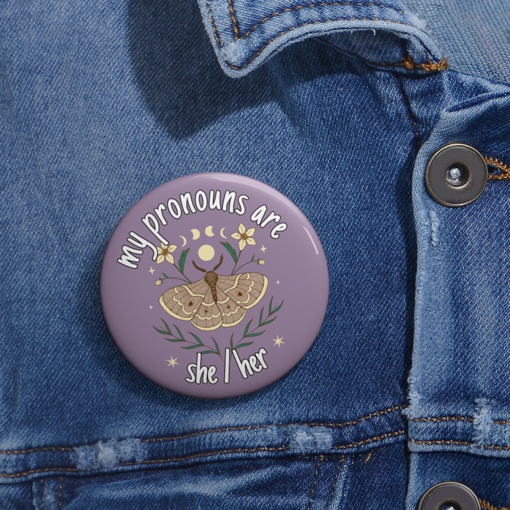 Cottagecore Custom Pronoun Pin They Them Pin He Him Pin | Etsy Australia