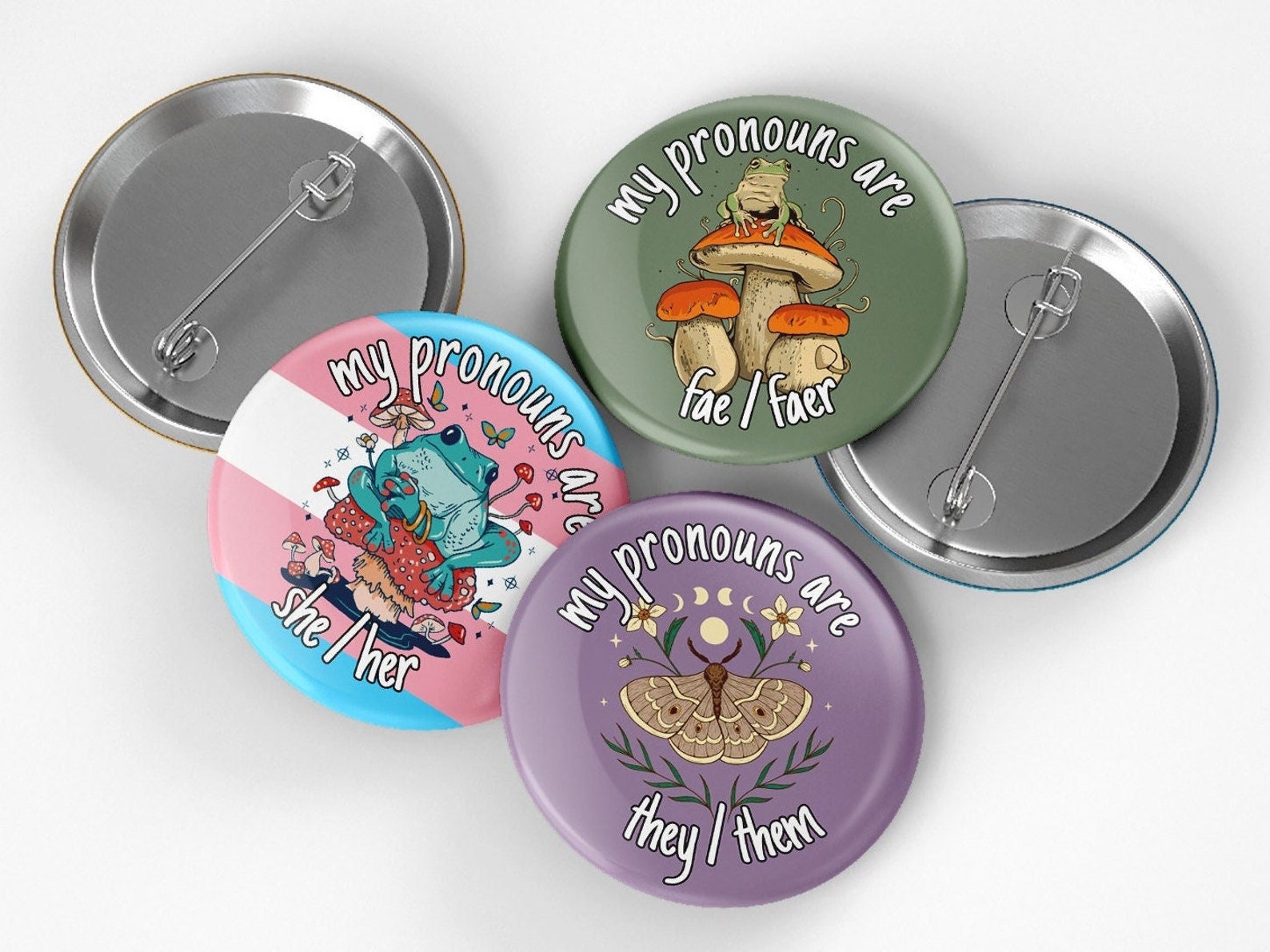 Custom Pronoun Pin Button Badge Personalizeable Pronoun Pin - Etsy