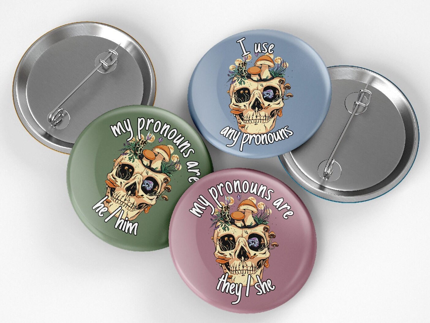 Dark Academia Custom Pronoun Pin They Them Pin He Him Pin | Etsy