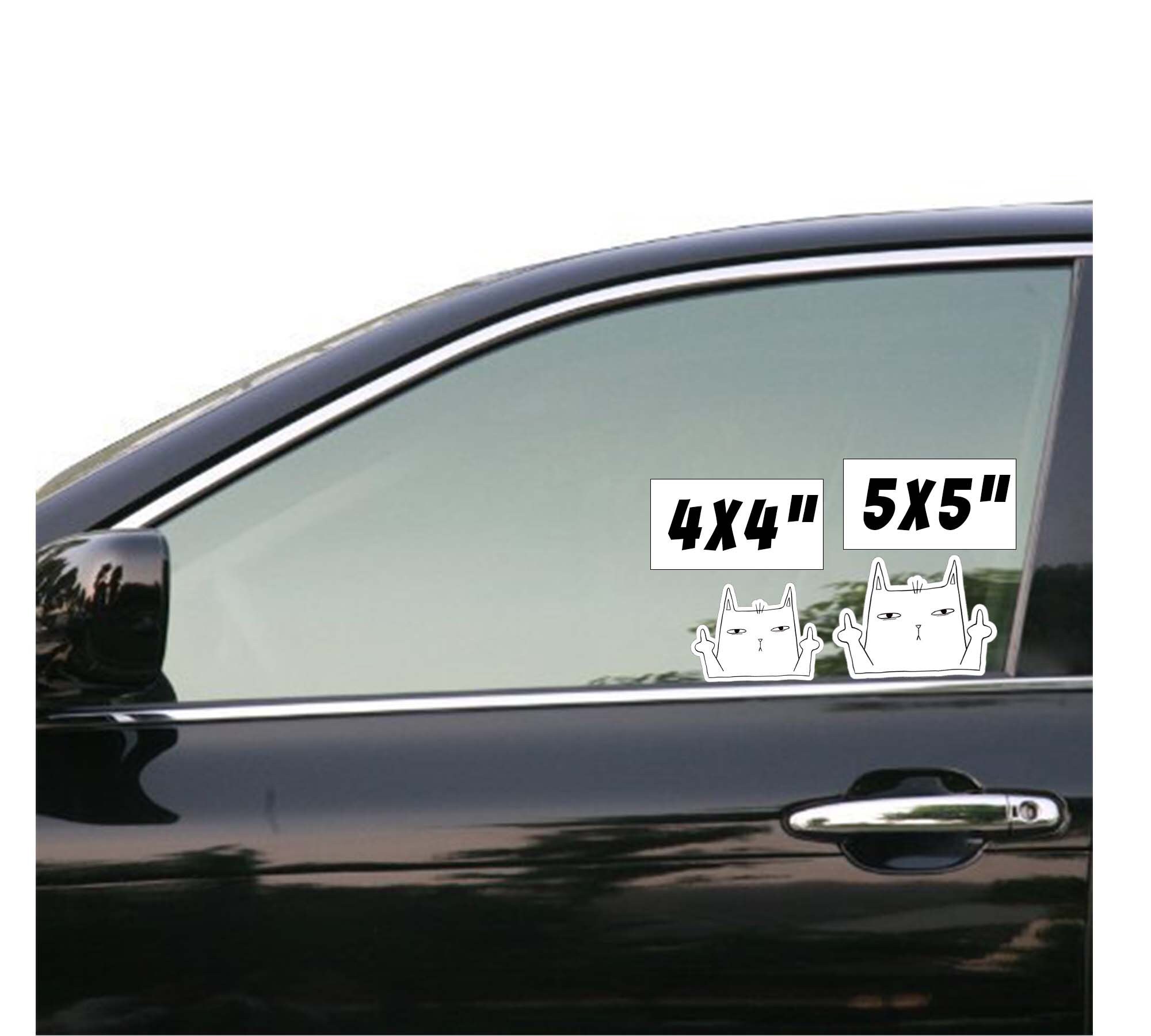 Cat middle finger funny window sticker funny bumper sticker | Etsy
