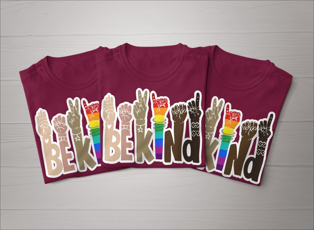 Be Kind LGBT BLM Sign Language Kindness Shirt, Gay Pride Shirt, Black ...
