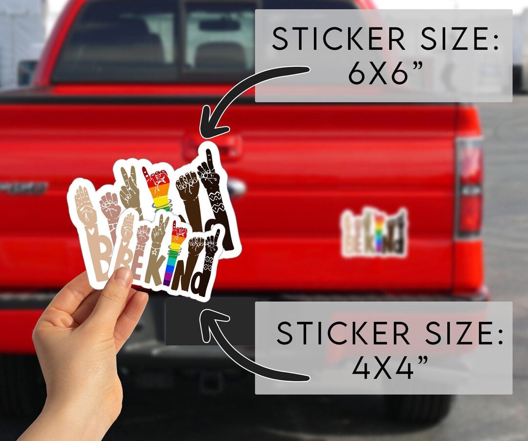 Be Kind LGBT BLM Sign Language Decal Vinyl Bumper Sticker Strong & High ...