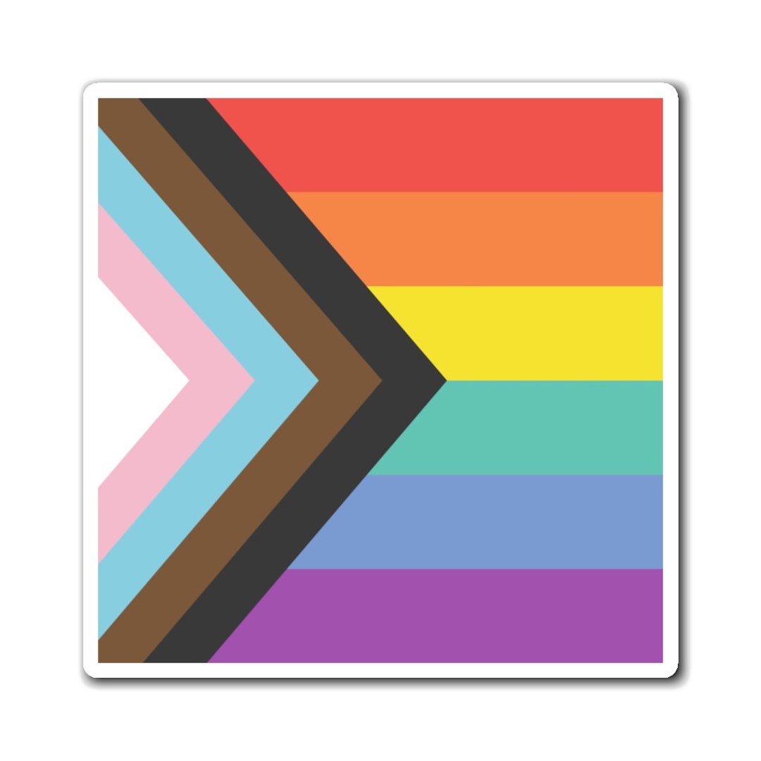 Progress Pride Flag Car Magnet Bumper Sticker Gay Pride LGBTQ ...