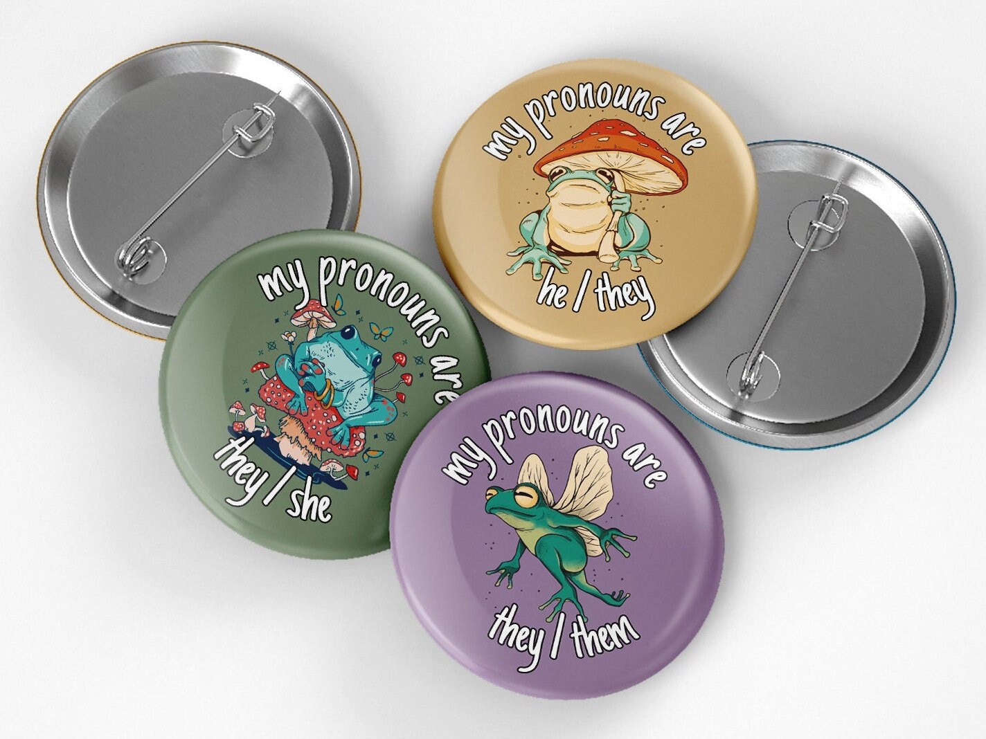 Custom Pronoun Pin They Them Pin He Him Pin She Her Pin | Etsy