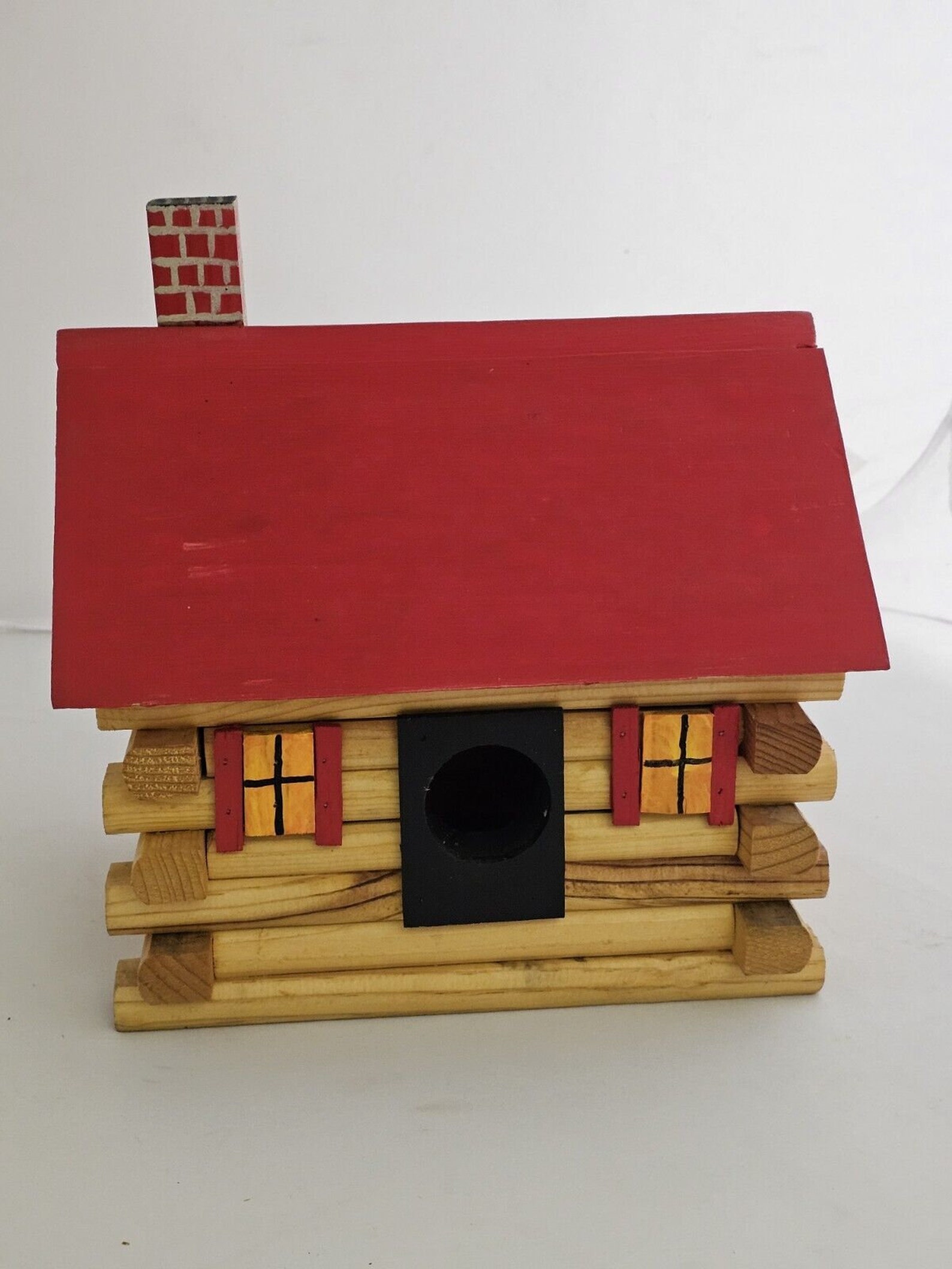 Handcrafted Wooden Log Cabin Bird House - Etsy