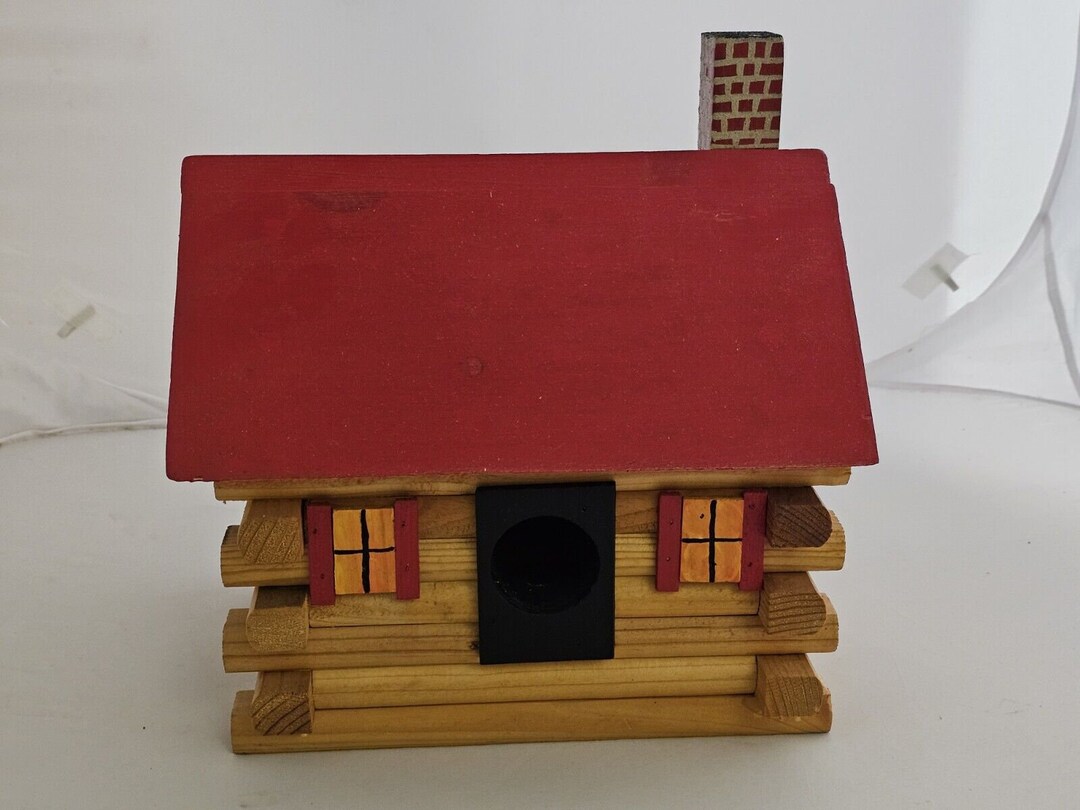 Handcrafted Wooden Log Cabin Bird House - Etsy