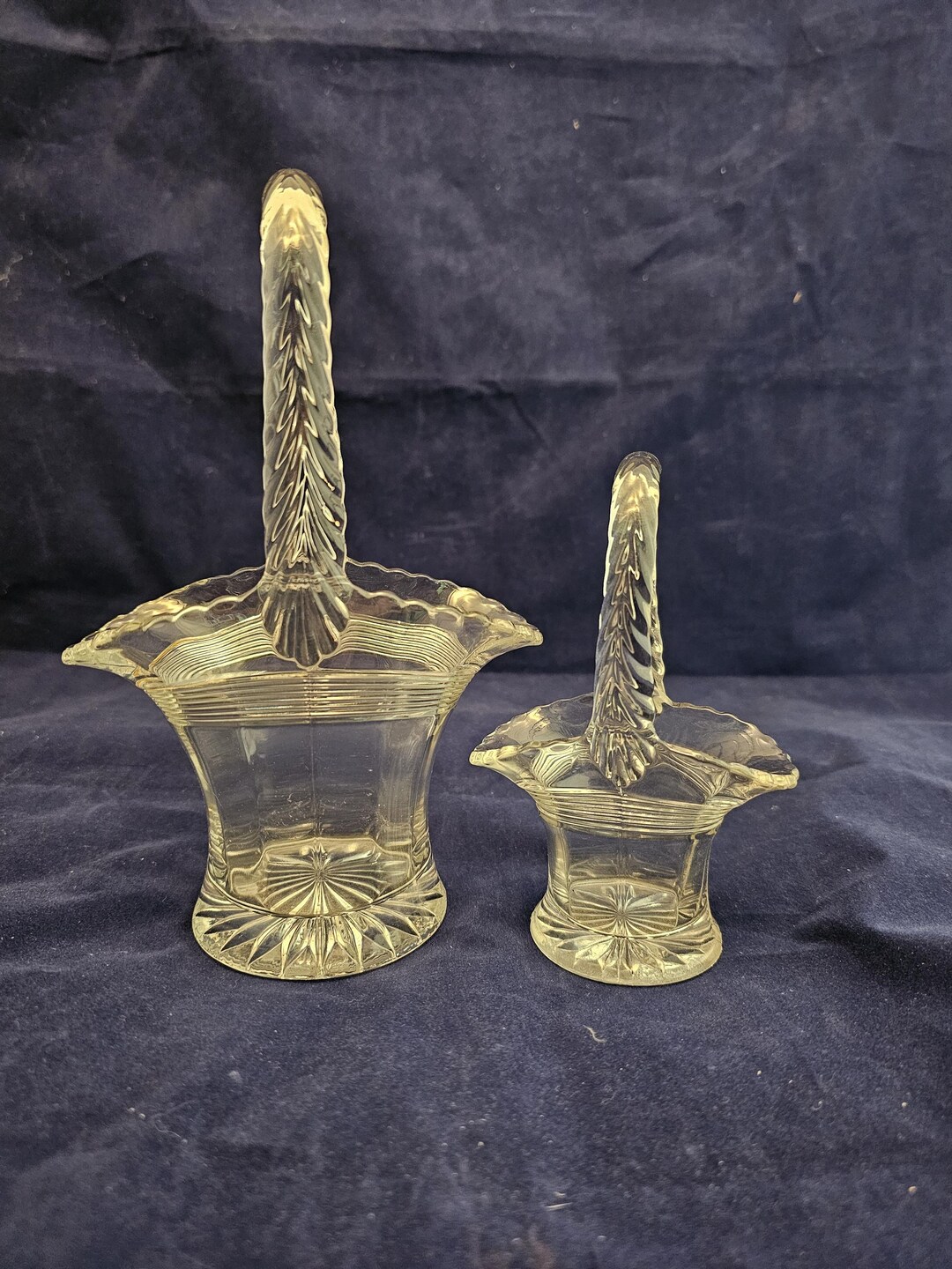 Duncan & Miller Clear Glass Baskets - Set of 2 - Etsy