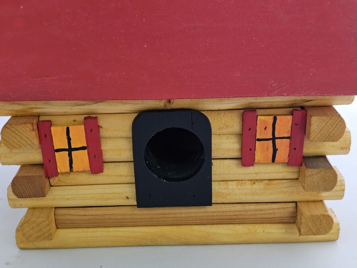 Handcrafted Wooden Log Cabin Bird House - Etsy
