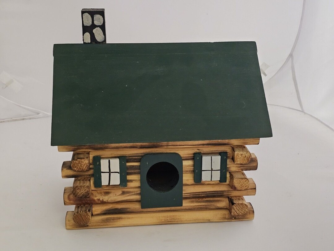 Handcrafted Wooden Log Cabin Bird House - Etsy
