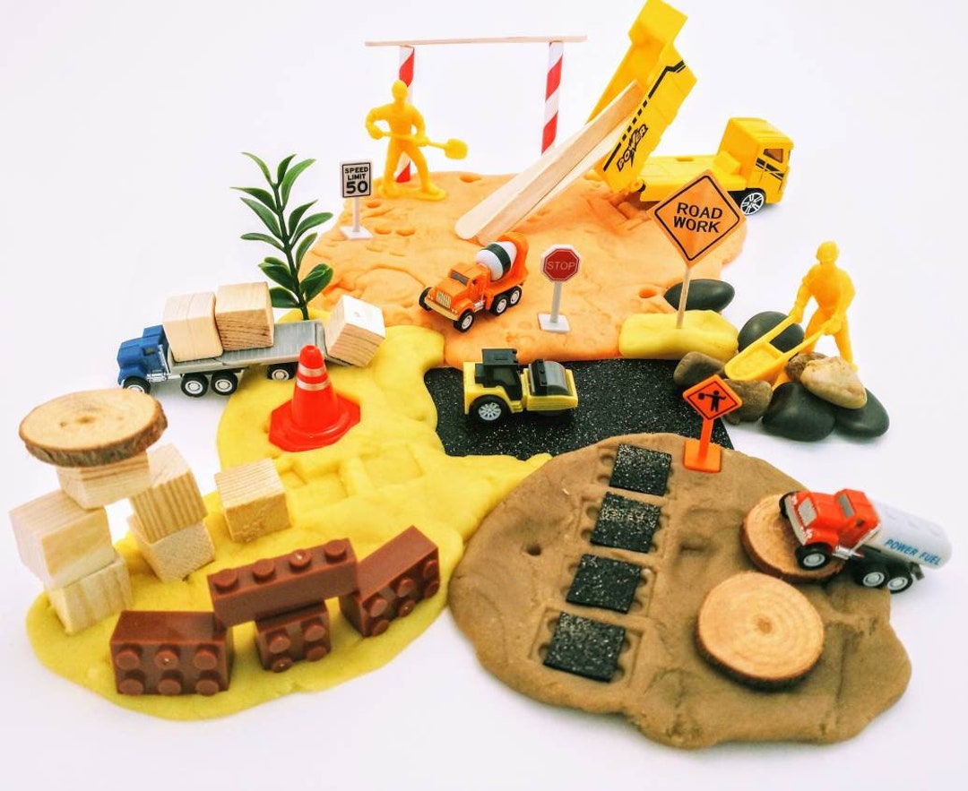 Construction Play Dough Kit Construction Toy Sensory Toy - Etsy