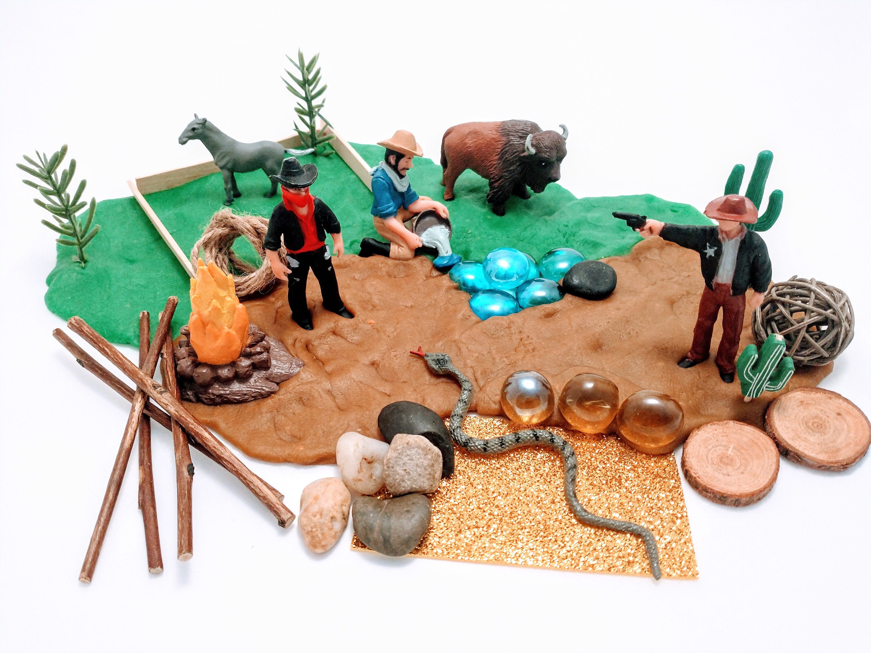 Cowboy Play Dough Kit Cowboy Toys Western Playdough Cowboy - Etsy