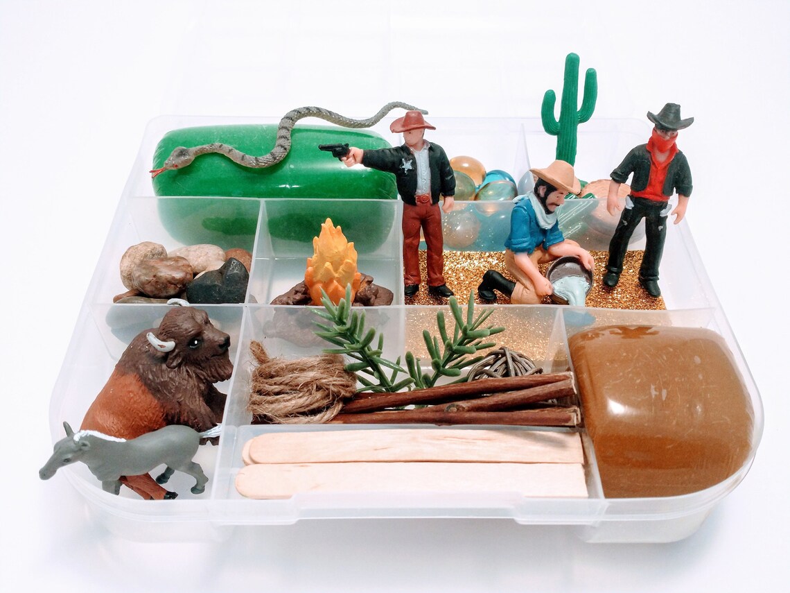 Cowboy Play Dough Kit Cowboy Toys Western Playdough Cowboy - Etsy