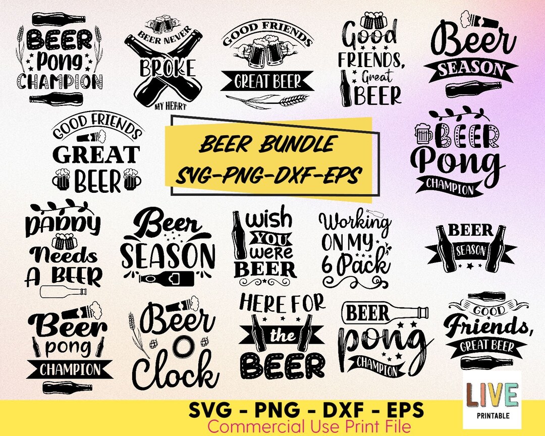 Bier SVG Bundle Bier Spruch Bier Clipart Bierschnitt - Etsy.de