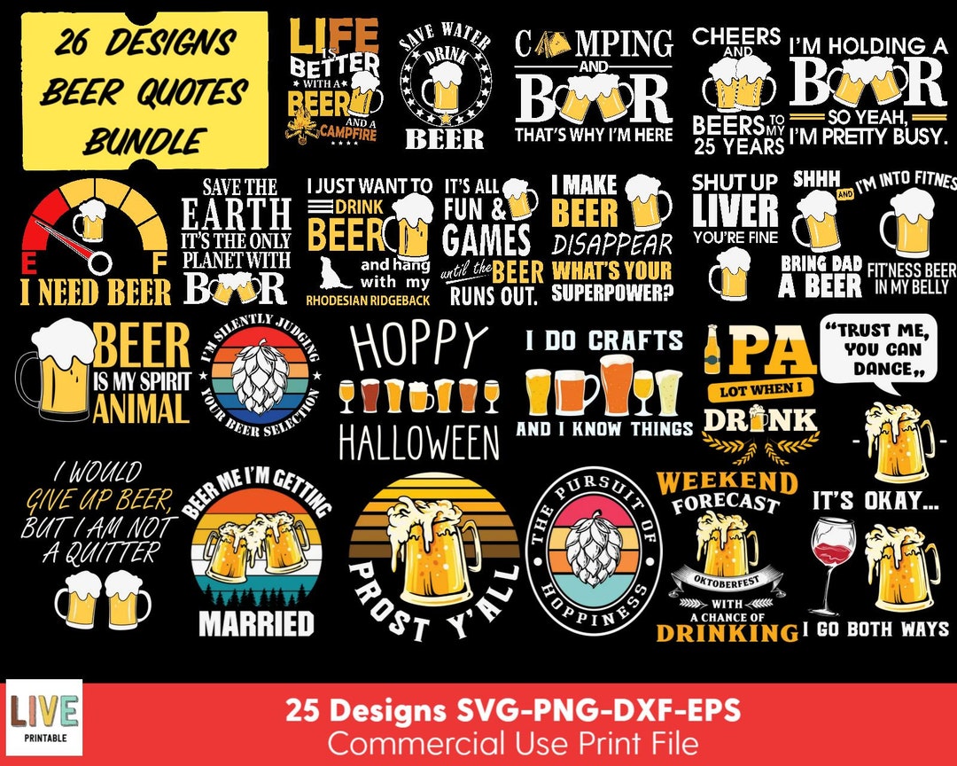 Beer SVG Bundle Beer Quotes Beer Clipart Beer Cut Files - Etsy