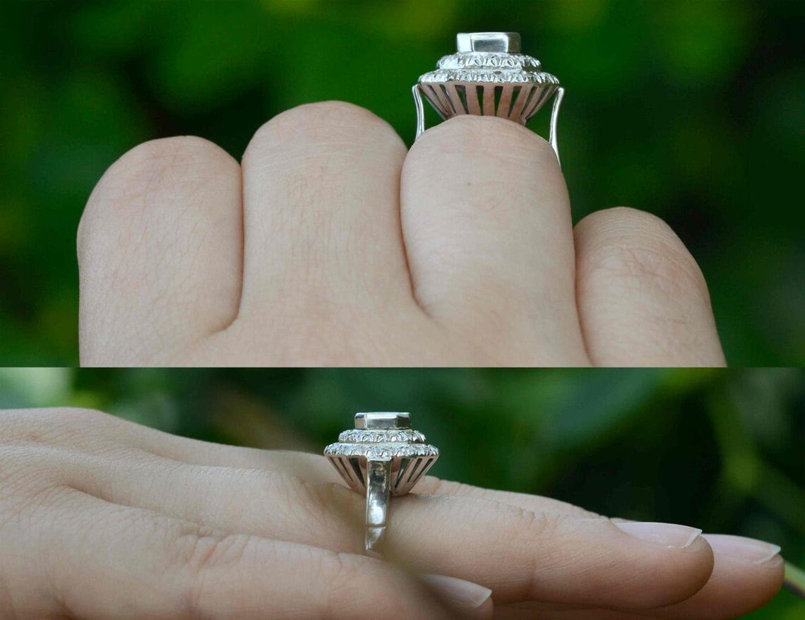 Art Deco Ring Vintage Ring Diamonds Ring Retro Design Ring - Etsy