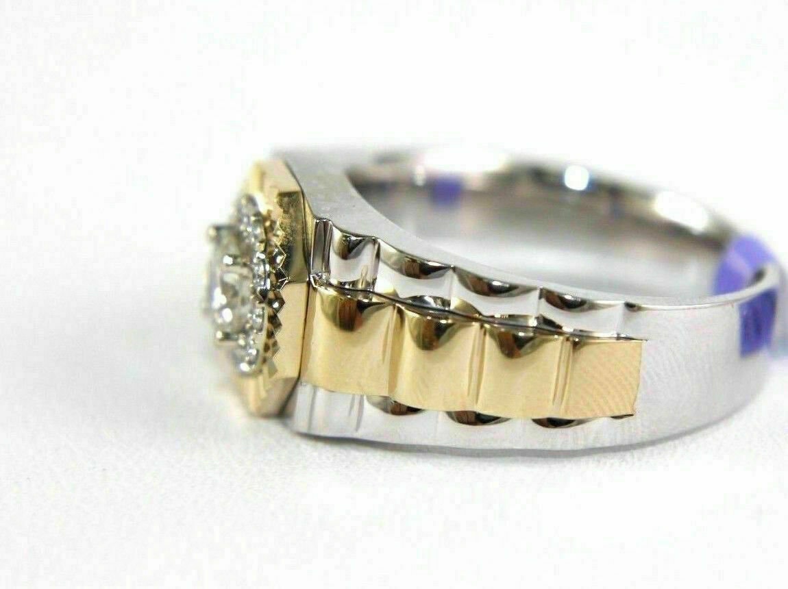 Anillo de compromiso Rolex para hombre con diamantes blancos de talla ...
