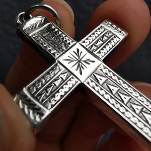 Victorian Style Cross Pendant in 925 Sterling Silver, Without Chain ...
