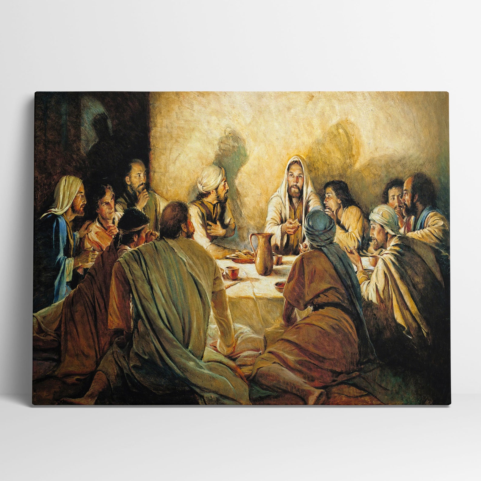 Last Supper Jesus Disciples Painting Framed Wall Art Canvas - Etsy