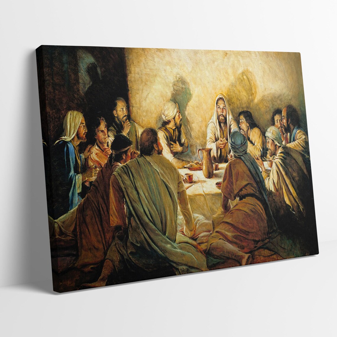 Last Supper Jesus Disciples Painting Framed Wall Art Canvas - Etsy