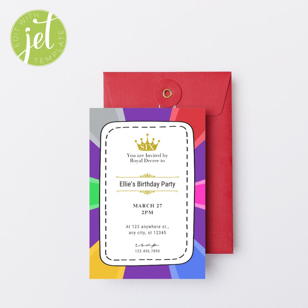 Six Musical Party | Invitation Spotlight Editable Download - Etsy