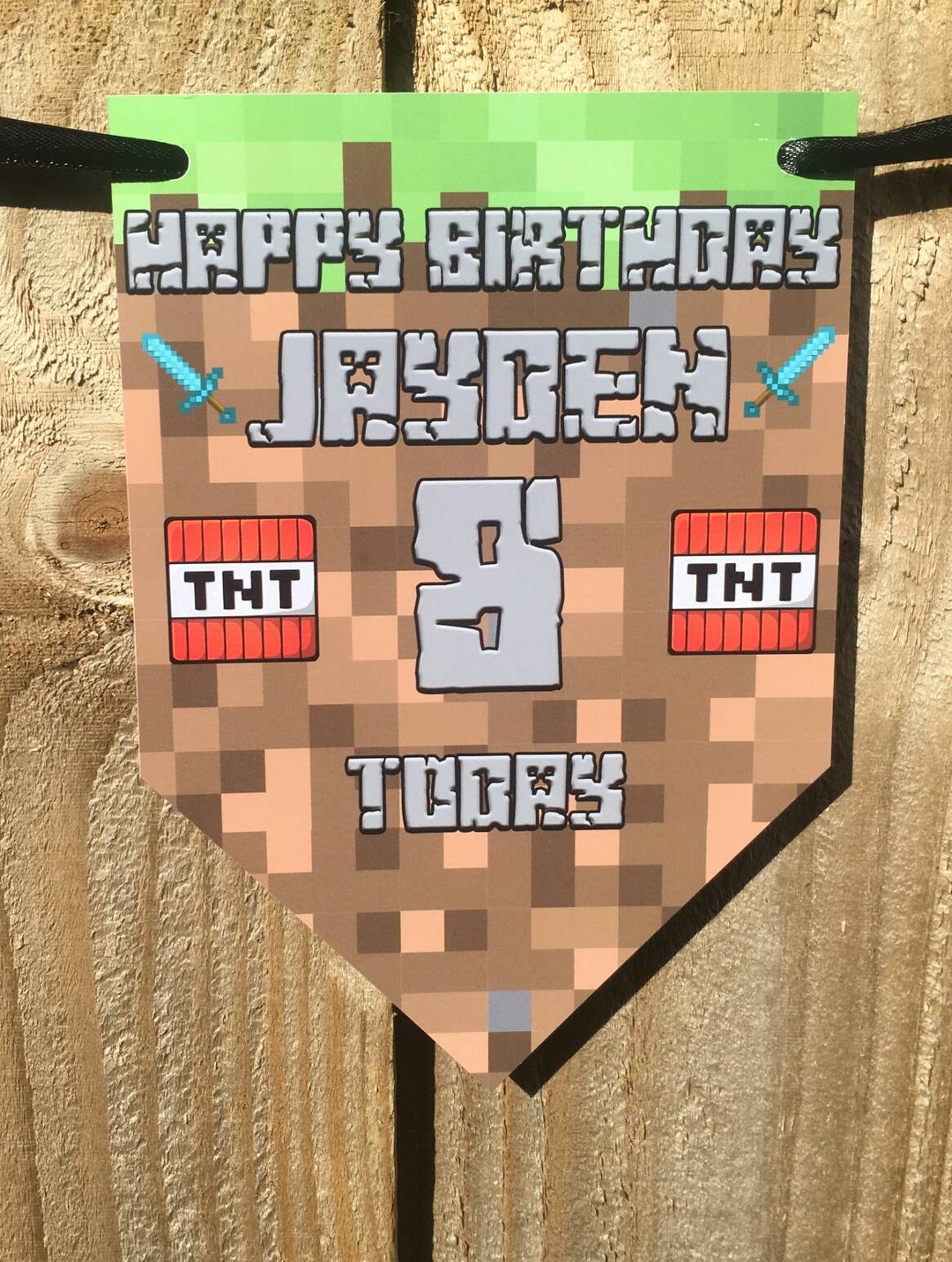 Personalised Birthday Bunting Unofficial Minecraft Themed - Etsy