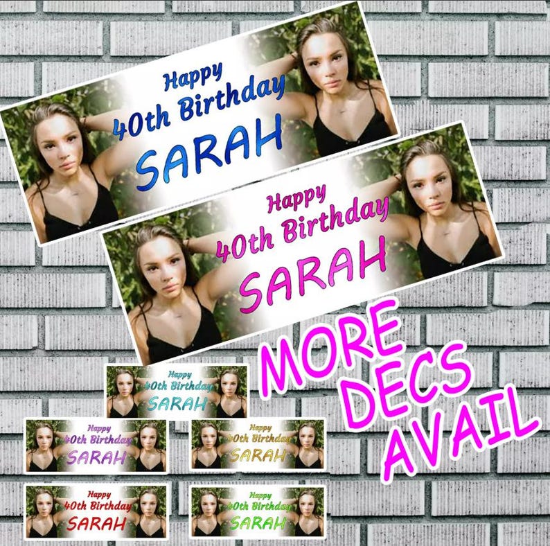 Personalised Birthday Photo Party Banners X2 16th 18th 21st 30th - Etsy