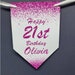 Glitter Effect Personalised Birthday Banner Bunting Any Name and Age ...